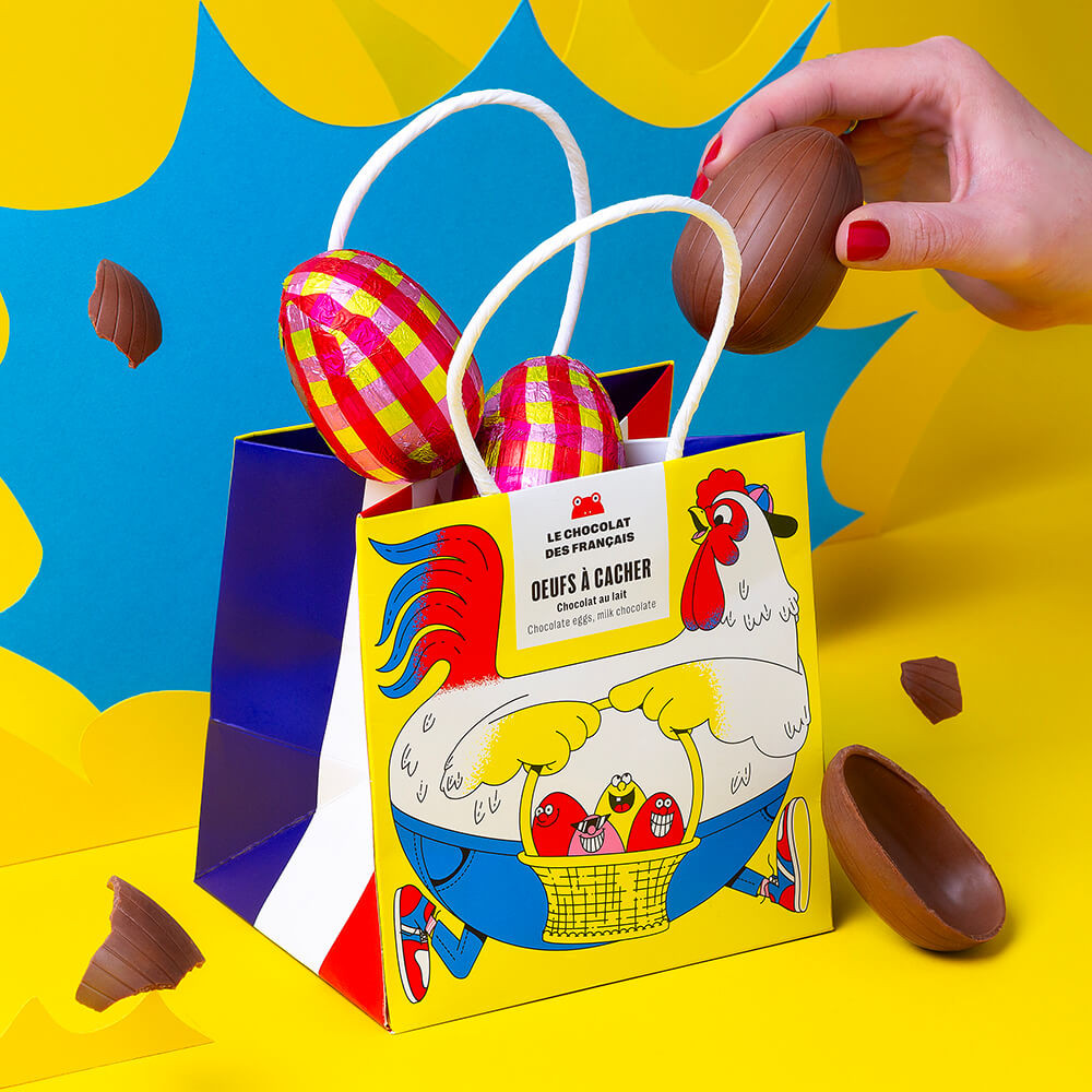 Sac de 5 œufs de Pâques à cacherle chocolat des français - La Ferme